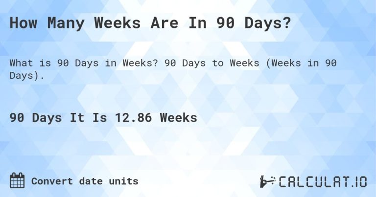 How Many Weeks Is 90 Days: Simple Explanation - Crowdster App